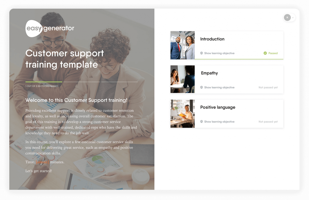 Make your own customer support training - Free template | Easygenerator