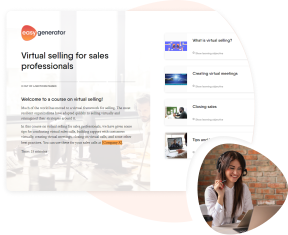 Virtual selling for sales professionals | Easygenerator